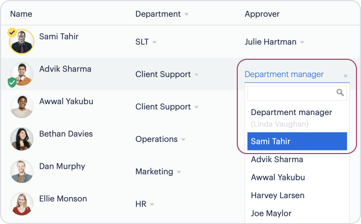 Set who approves leave – Timetastic - Help Centre and Setup Guides